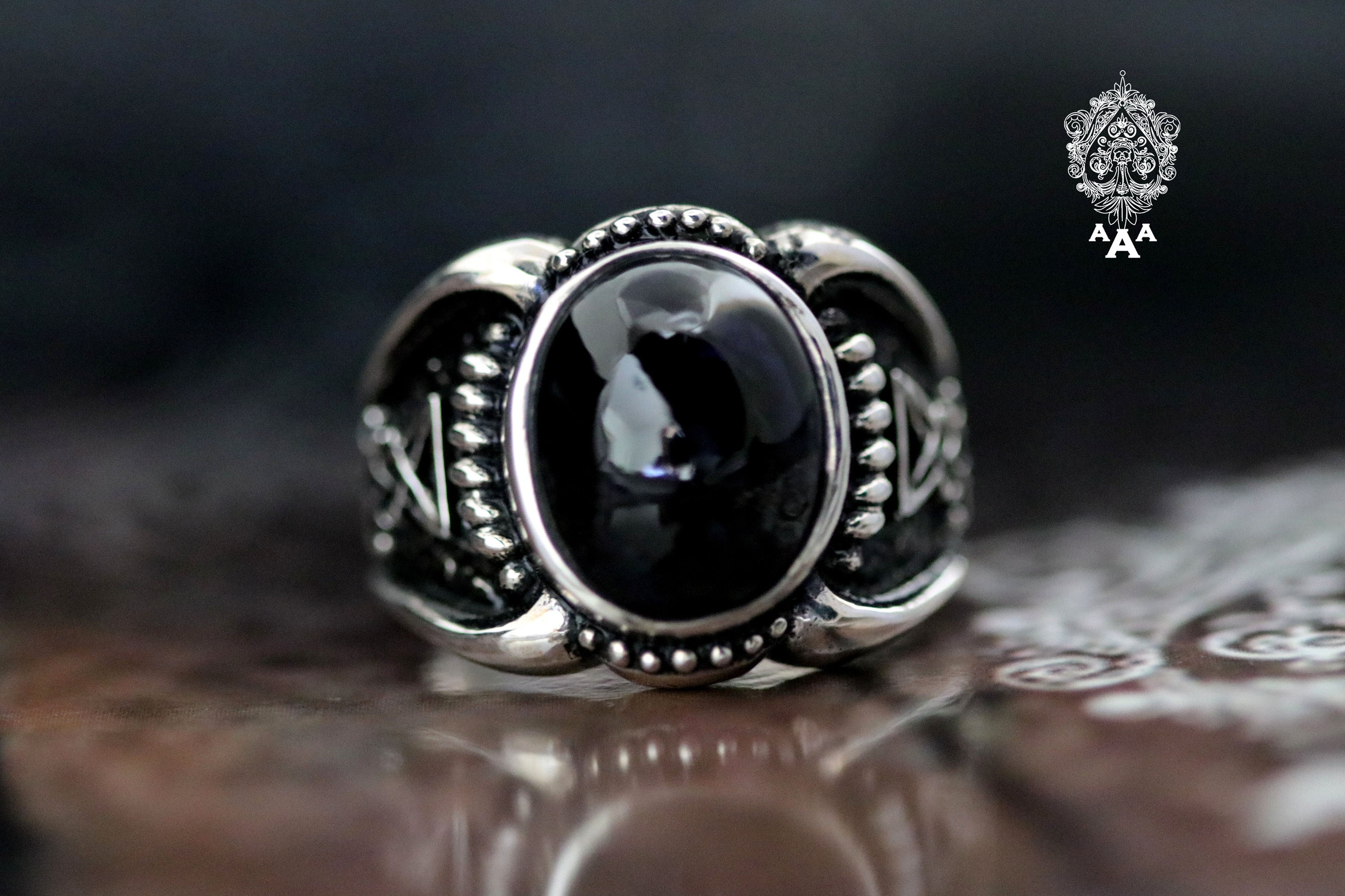 Lucifer Onyx Ring Ring With Onyx Sterling Silver 925. - Etsy