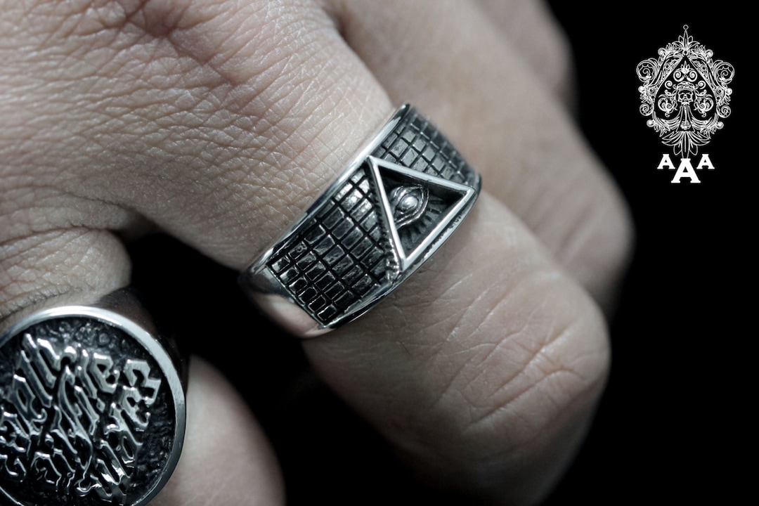 Illuminati Ring,illuminati Signet Ring,all Seeing Eye Ring ,sterling ...