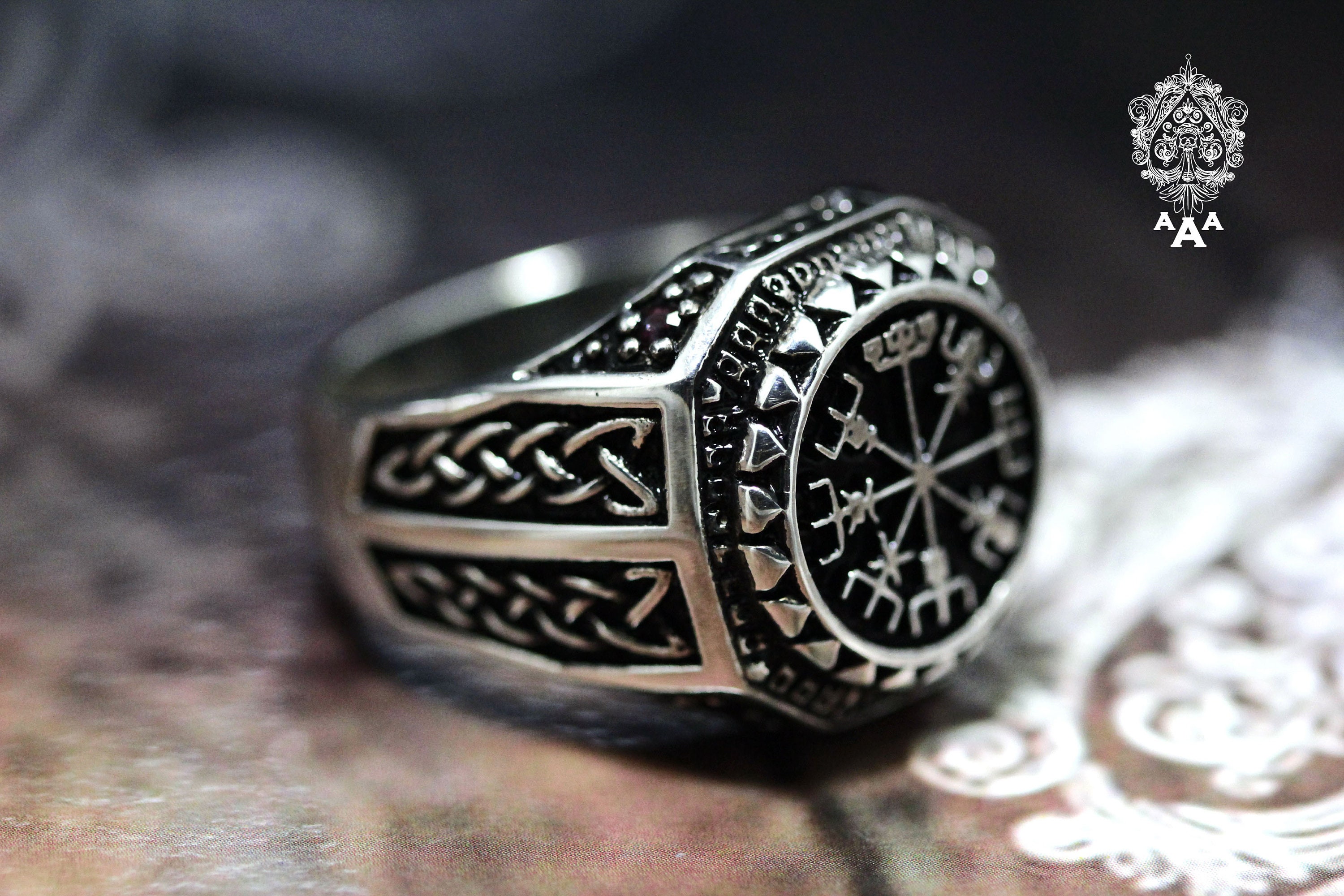 Vegvisir Ringvegvisir Silver Ringviking Jewelrysterling | Etsy