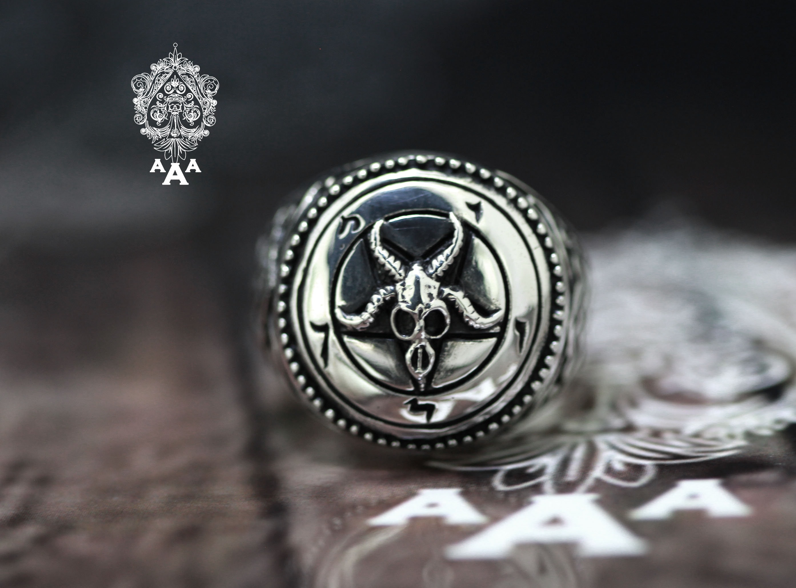 Satanic Baphomet Ringsatanic Ringsigil of Baphomet Ringring - Etsy