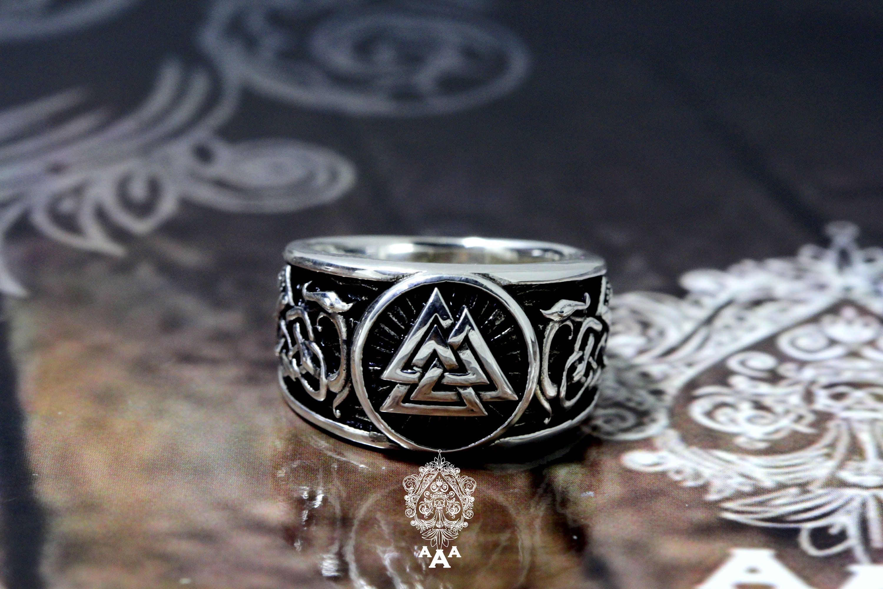 Valknut Ringvalknut Viking Signet Ring Viking Ringviking - Etsy