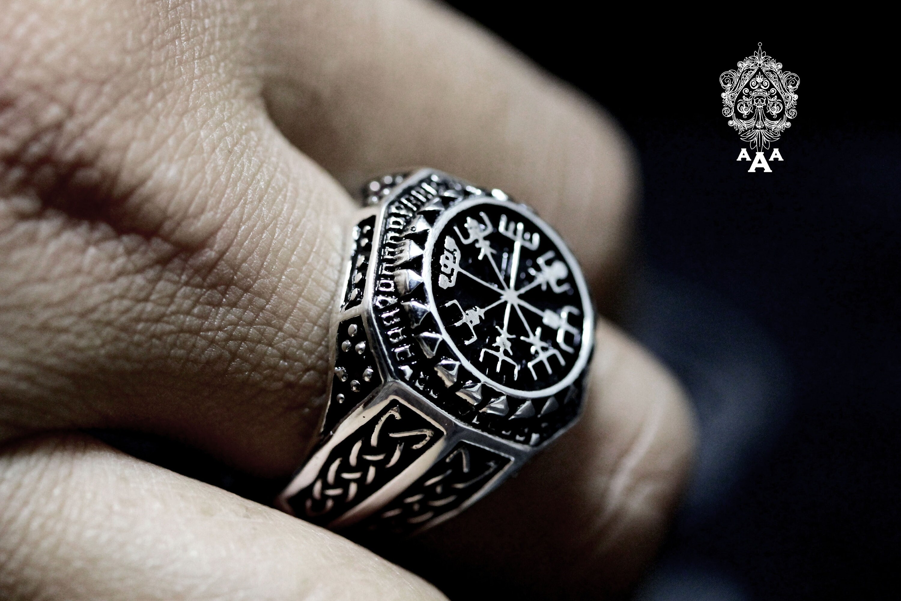 Vegvisir Ringvegvisir Silver Ringviking Jewelrysterling | Etsy