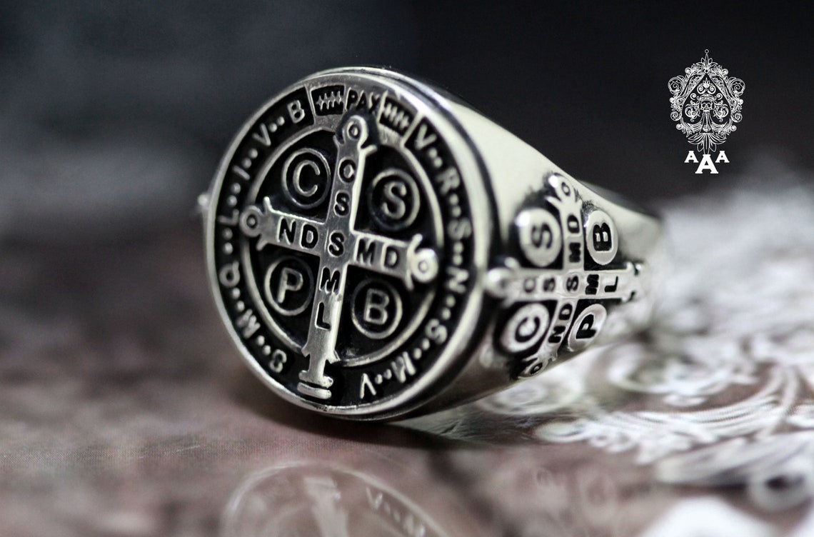 Exorcism Ring St.benedict Exorcism Ring Silver 925 Ring Medal on Side ...