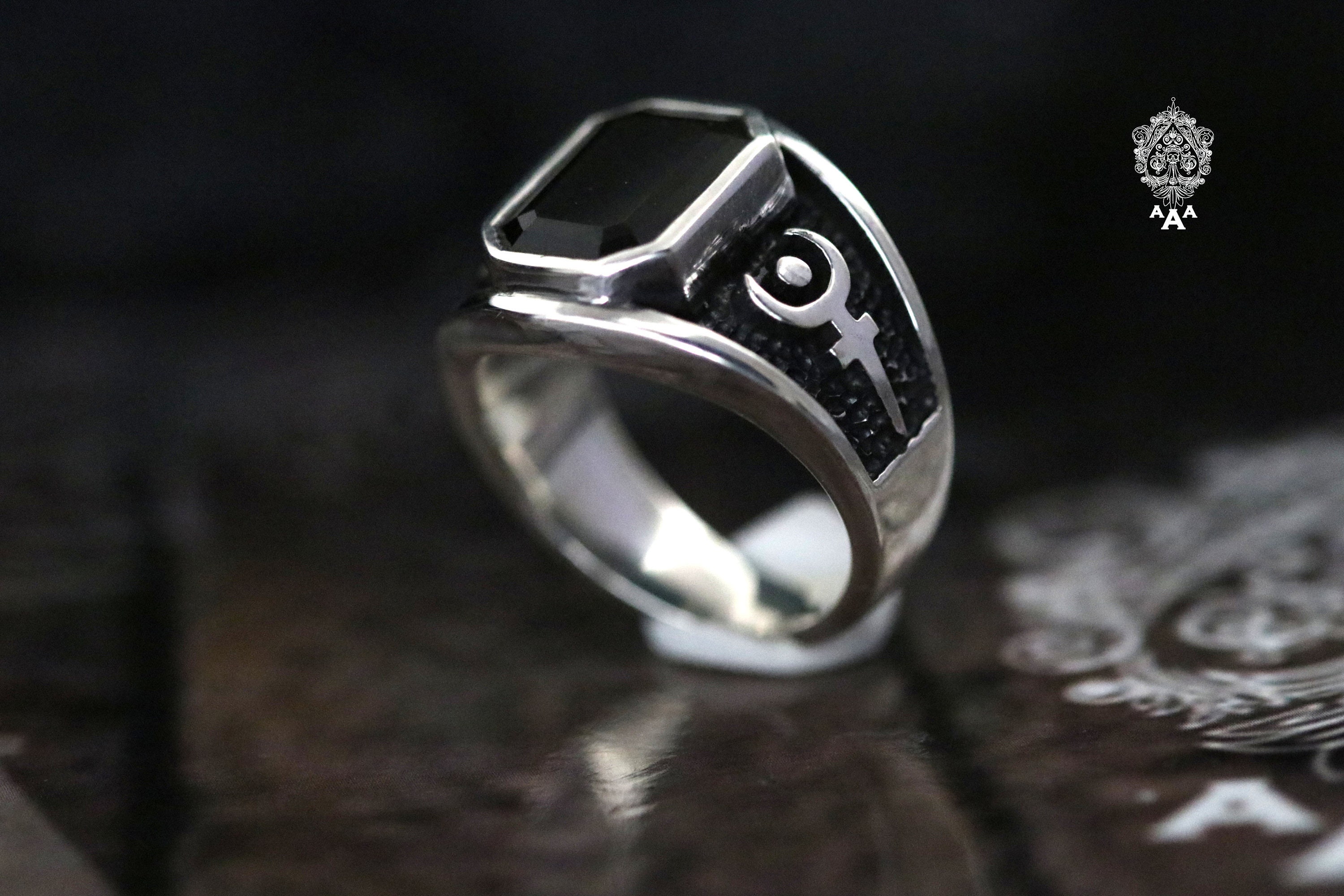 Hades Ring Hades Signet Ring Astrology Alphabet Hades pluto - Etsy