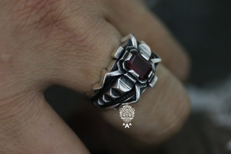 Futuristic Ring Futuristic Design Ring Sterling Silver 925 Ring With ...