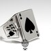 Ace Card Ring, Triple Ace Beside, Fashion Men's Silver Ring,925 ...