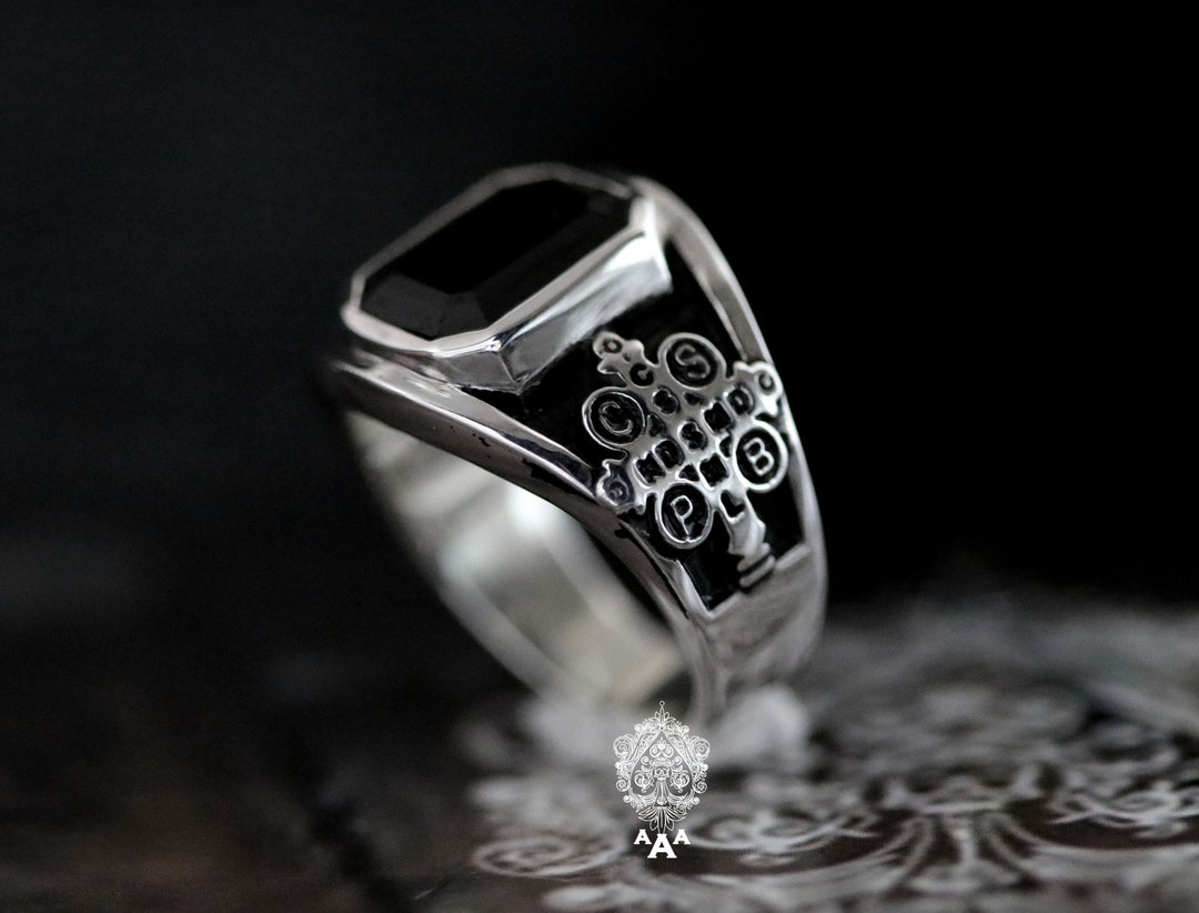 Exorcism Ring,onyx Ring,benedict Exorcism Ring,saint Benedict Exorcism ...