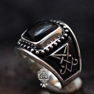 Sigil of Lucifer Ring,onyx Ring,new Onyx Silver Ring,lucifer Series ...