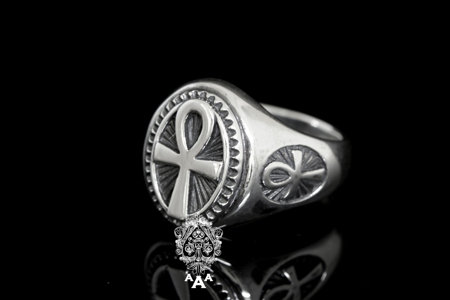 Ankh Ringegyptian Ankh Ringsterling Silver 925 Black - Etsy