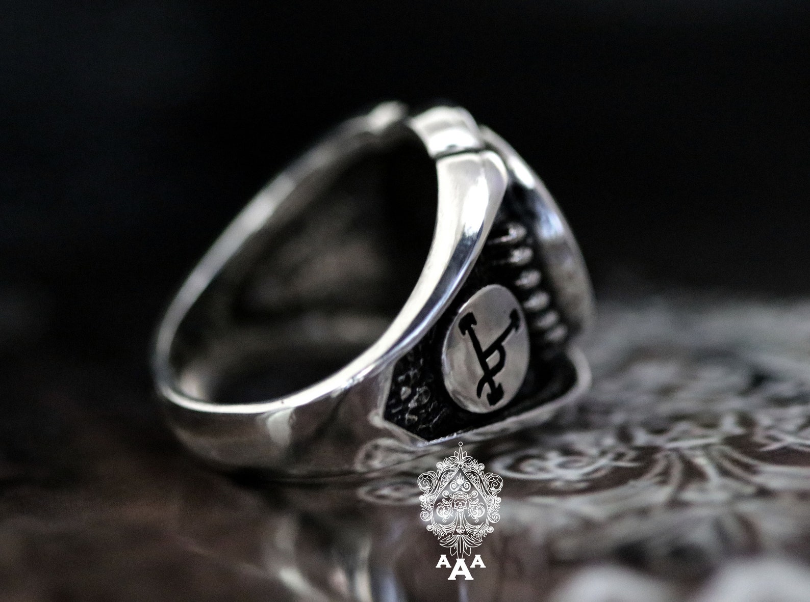 Lilith Sigil Ring.sterling Silver 925 Black.v2 - Etsy