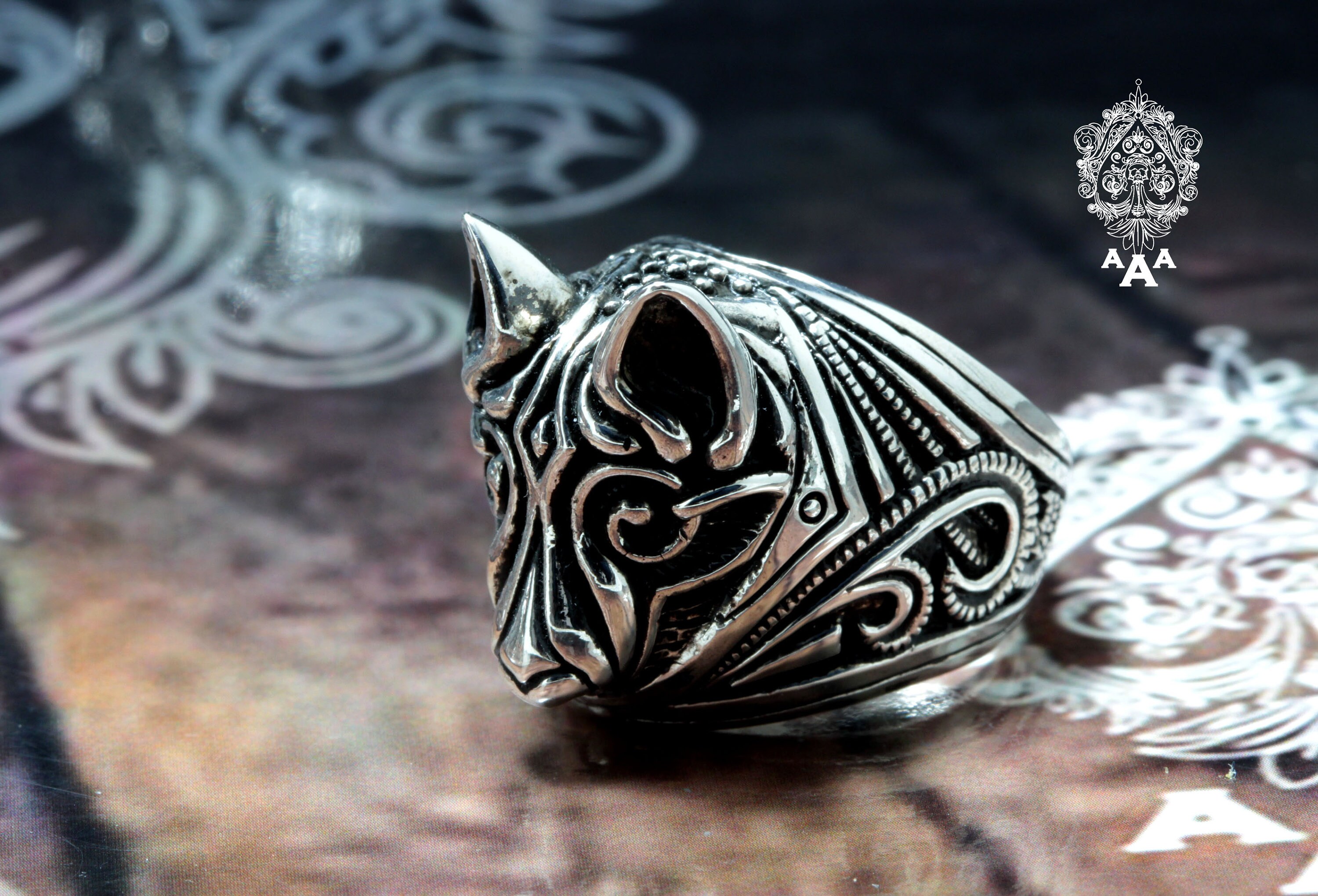 Fenrir Wolf Viking Ring Silver Wolf Ring Fenrir Ring Animal Ring ...