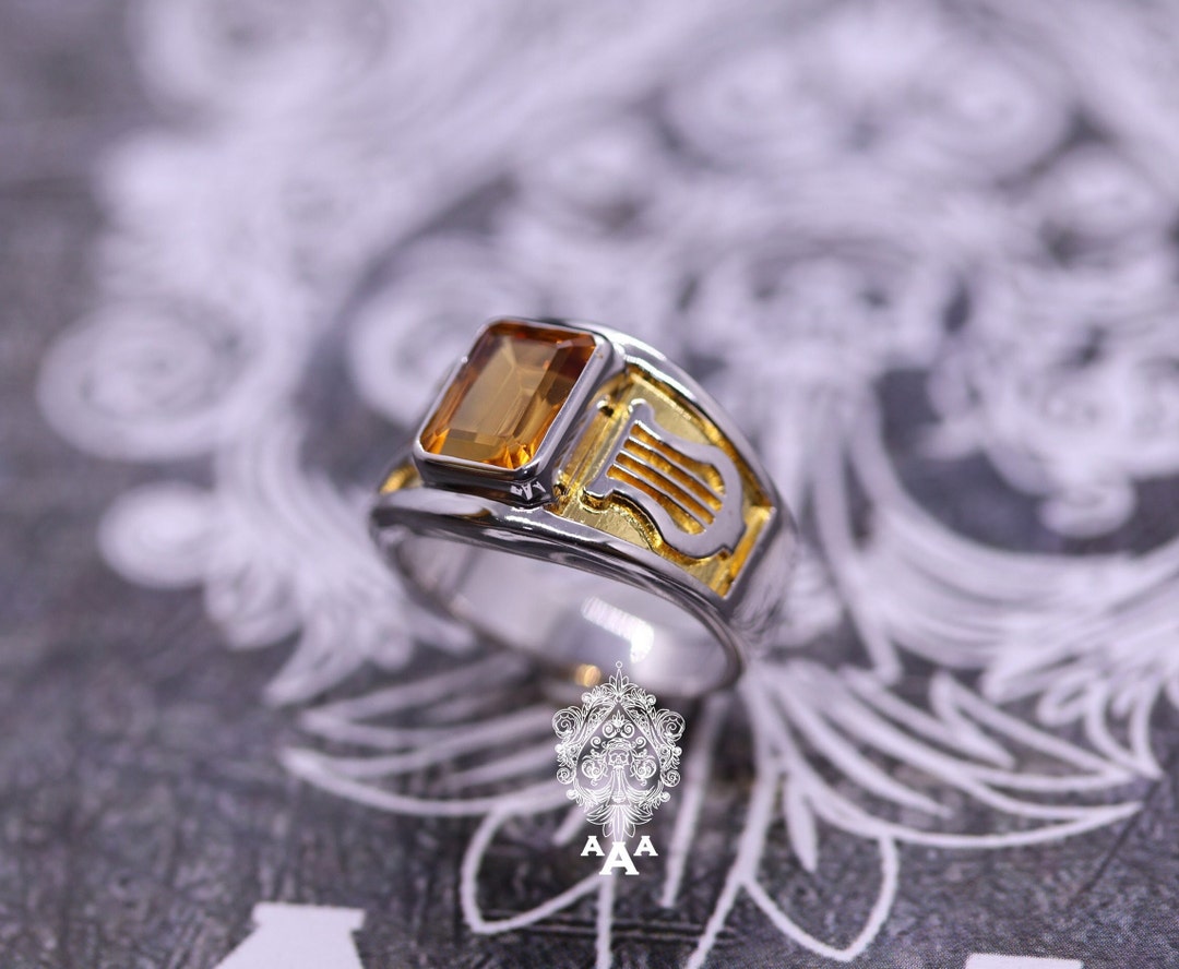 Silver Citrine Apollo Ring Silver 925 Citrine Apollo Astrology Sign ...