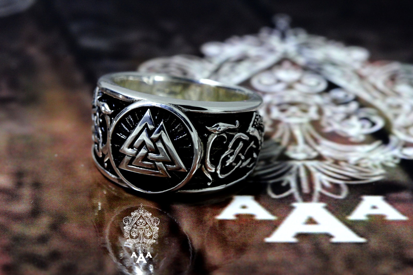 Valknut Ringvalknut Viking Signet Ring Viking Ringviking - Etsy