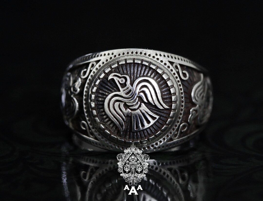 Viking Raven Ring,raven Viking Ring,sterling Silver Viking Ring ...