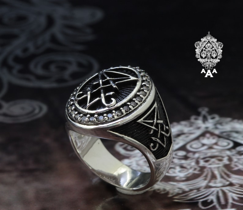 Sigil of Lucifer Ring Lucifer Series Sterling Silver 925 Black | Etsy