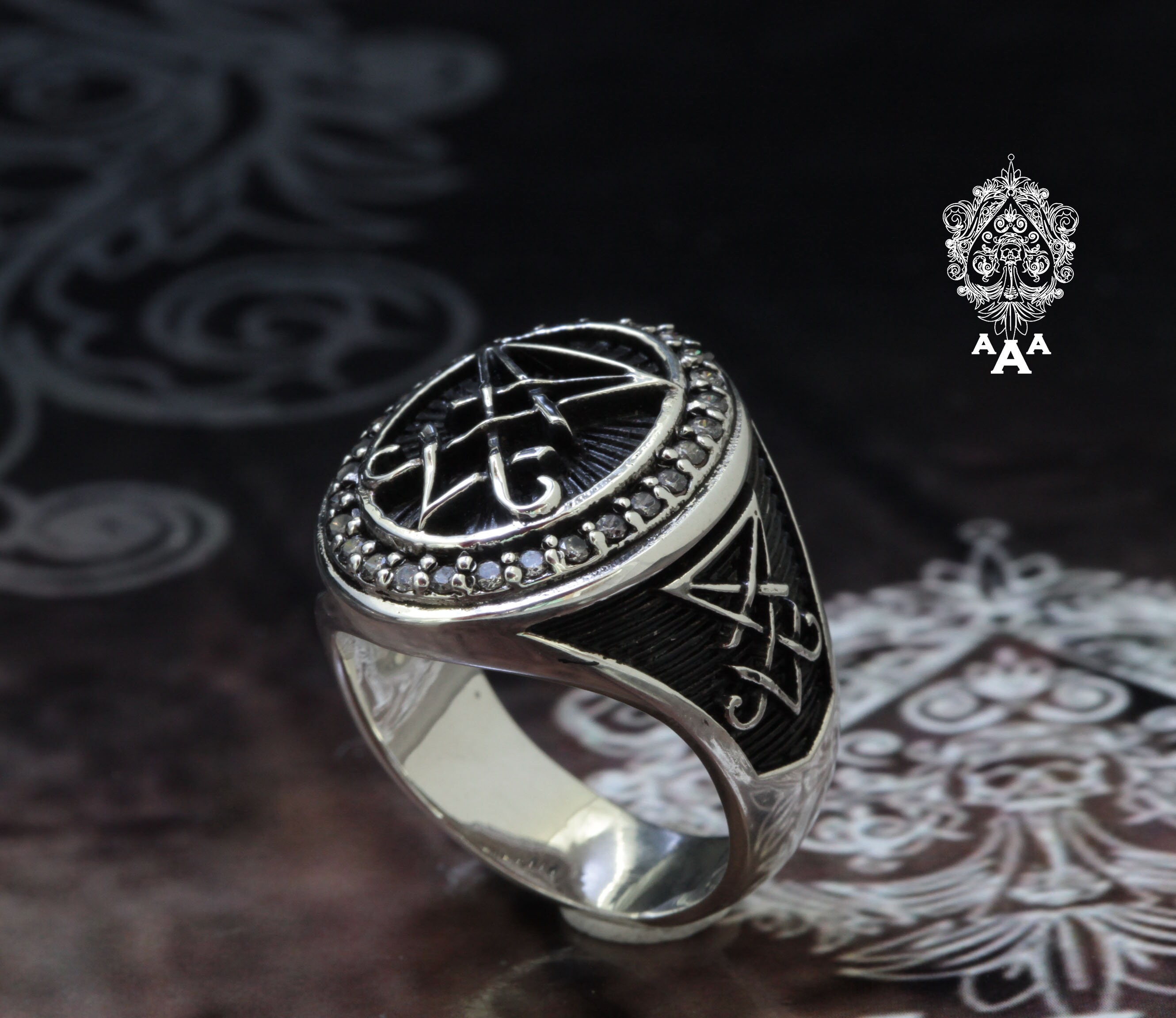 Sigil of Lucifer Ring Lucifer Series Sterling Silver 925 Black - Etsy