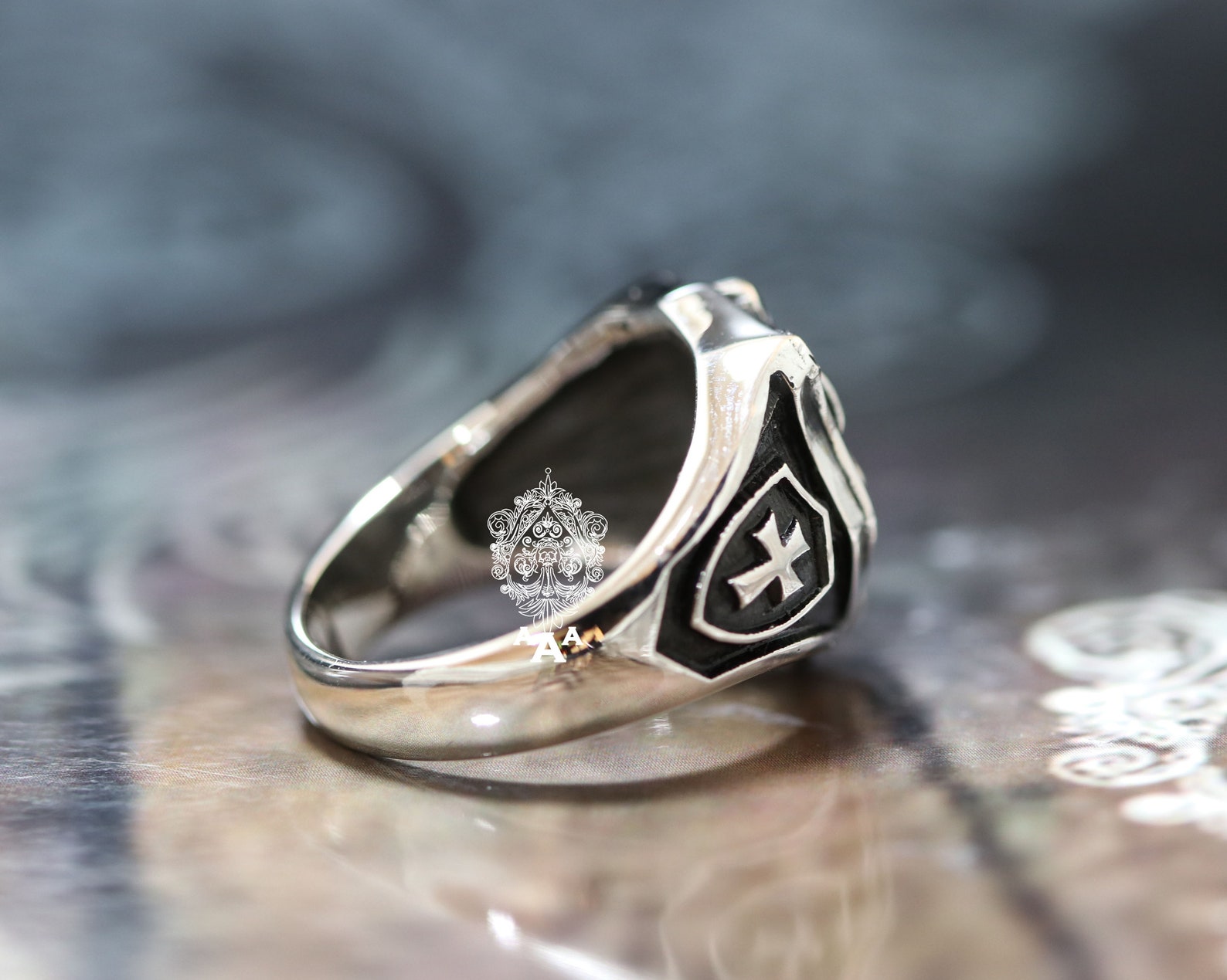 Knights Templar Ring,the Seal of Knights Templar Ring,templar Cross ...