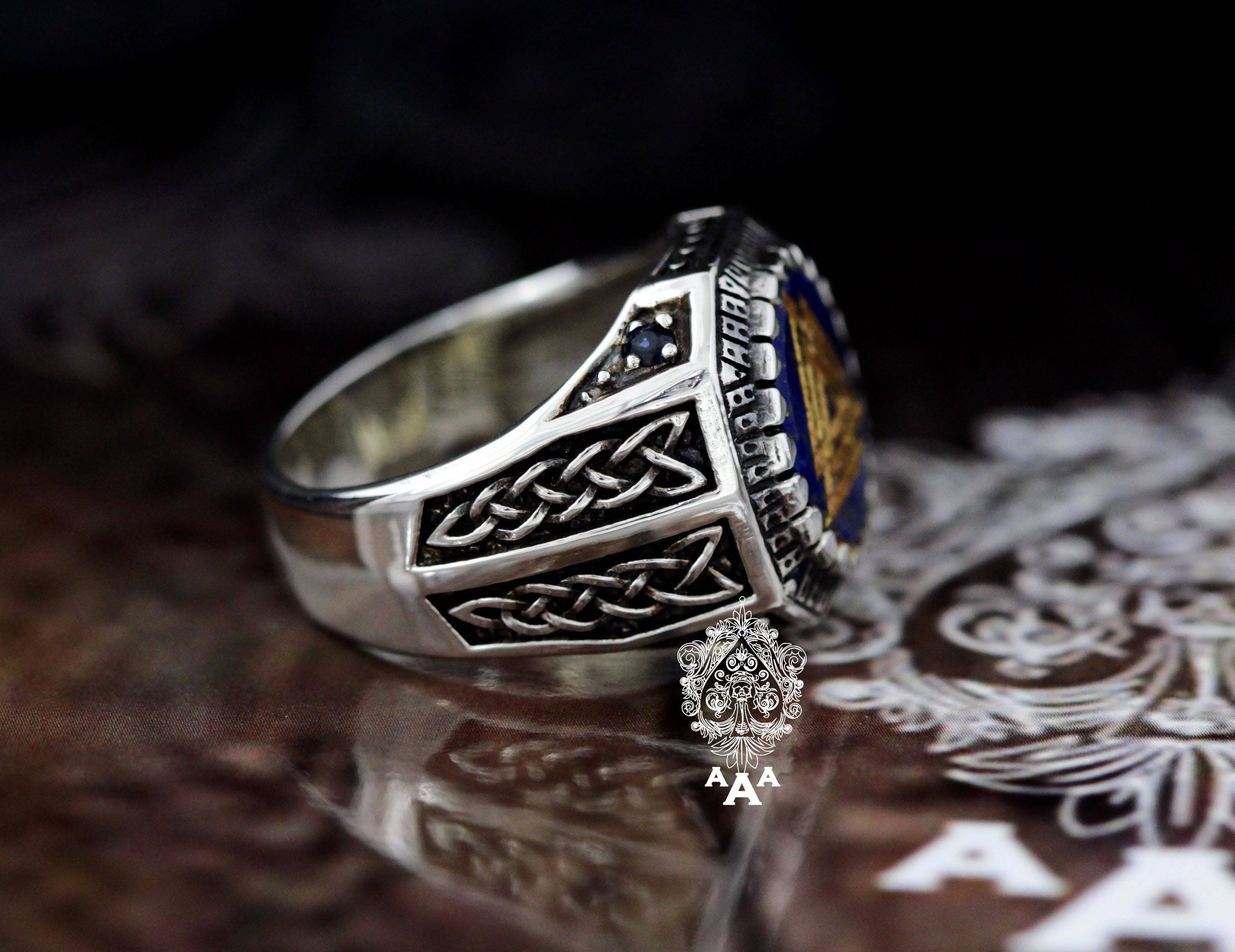 Valknut Ring,valknut Viking Signet Ring,lapis Lazuli Viking Ring,viking ...