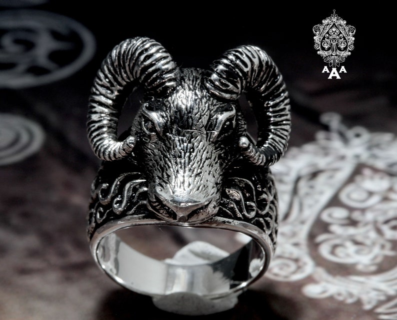 Ram Ring,ram Head Ring,aries Ring,ram Viking Ring,sterling Silver 925 ...