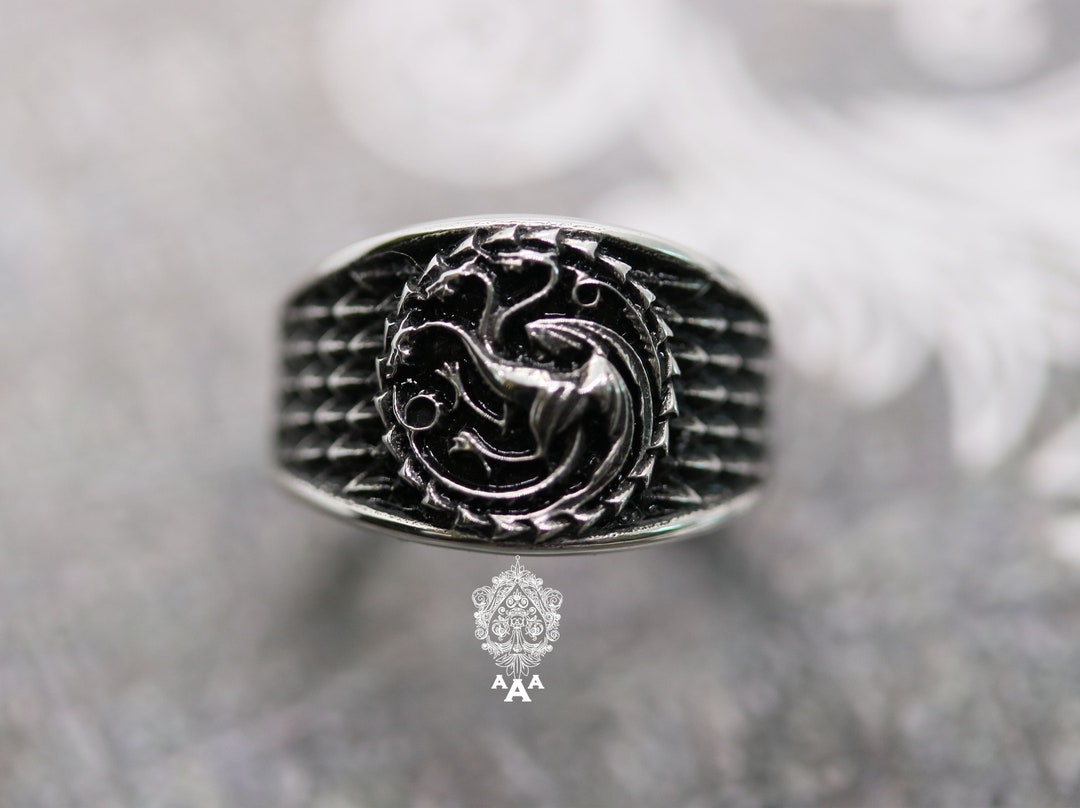 Women Ring Daenerys Targaryen Dragon Signet Ring Small Ring Engraved ...