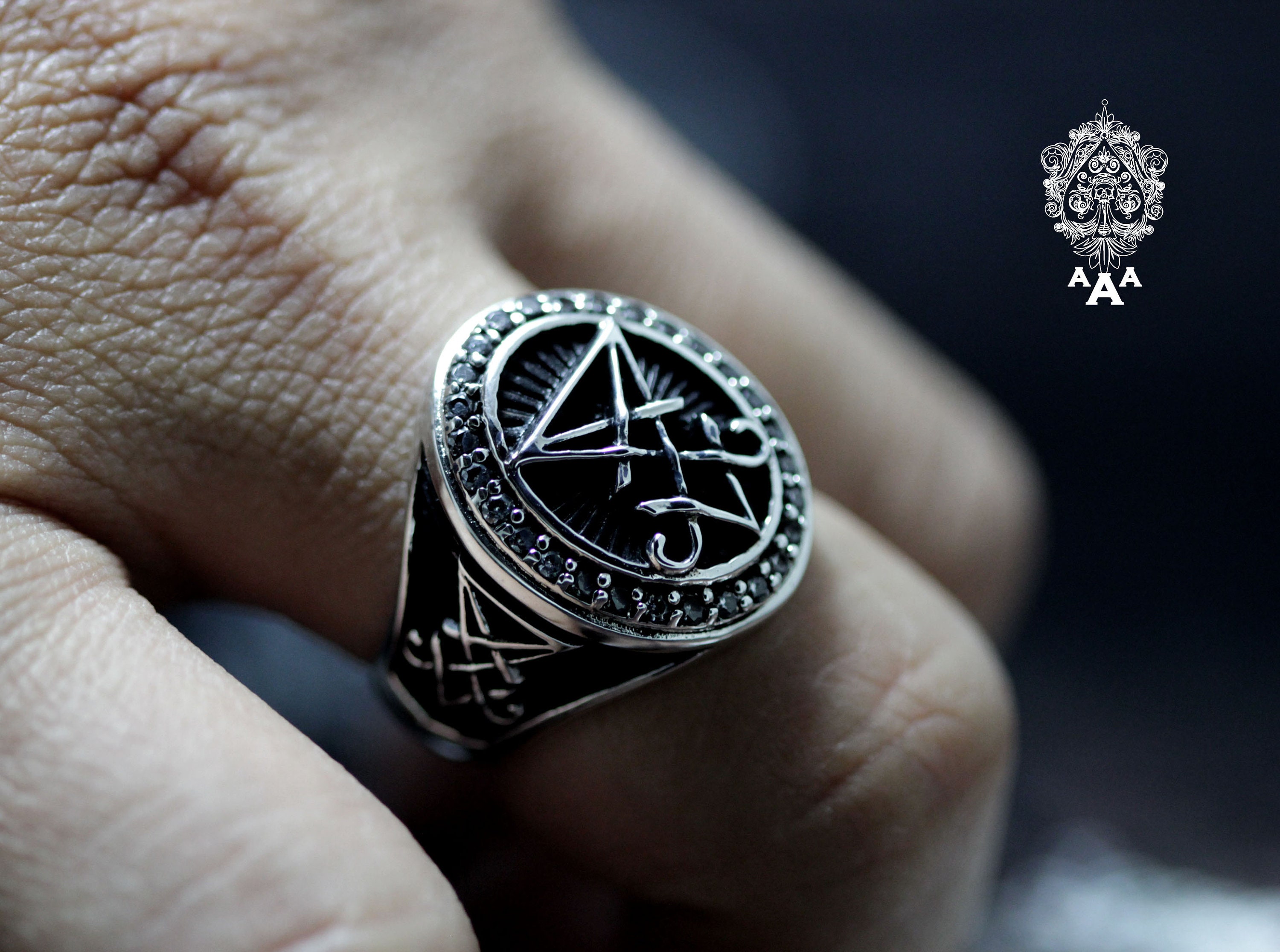 Sigil of Lucifer Ring Lucifer Series Sterling Silver 925 Black | Etsy