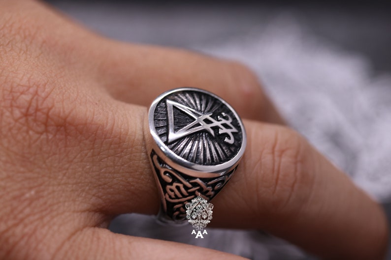 Sigil of Lucifer Ring Lucifer Ring Sterling Silver 925 Black. - Etsy