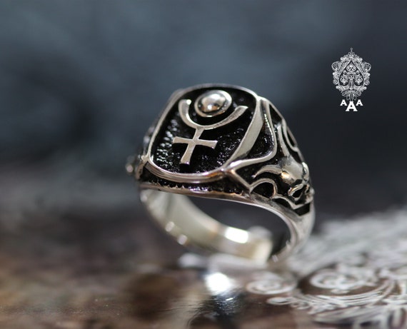 Hades Ring Hades Signet Ring Astrology Alphabet Hades pluto | Etsy