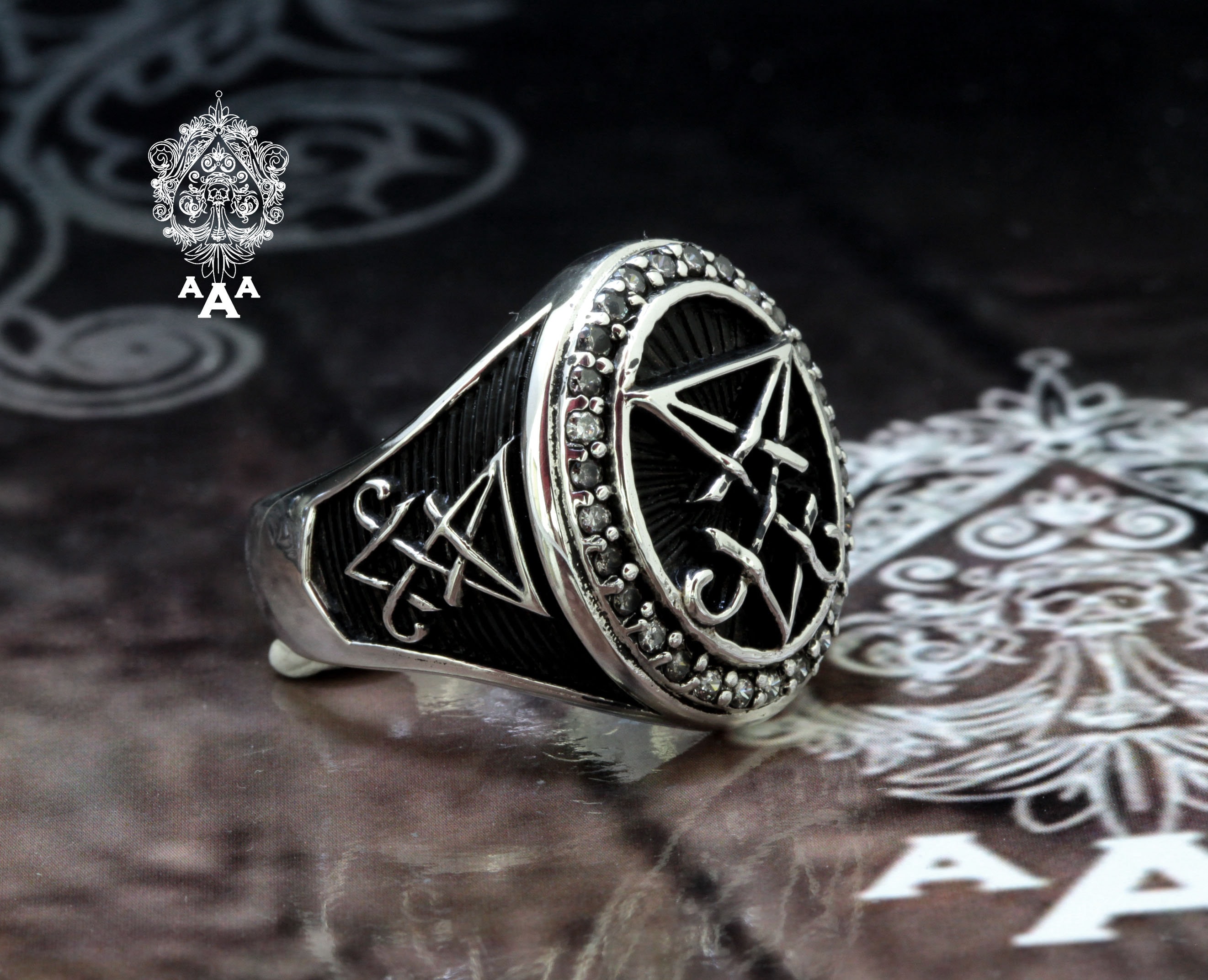 Sigil of Lucifer Ring Lucifer Series Sterling Silver 925 Black - Etsy