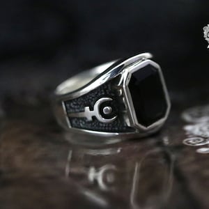 Hades Ring Hades Signet Ring Astrology Alphabet Hades (pluto) Ring 925 ...