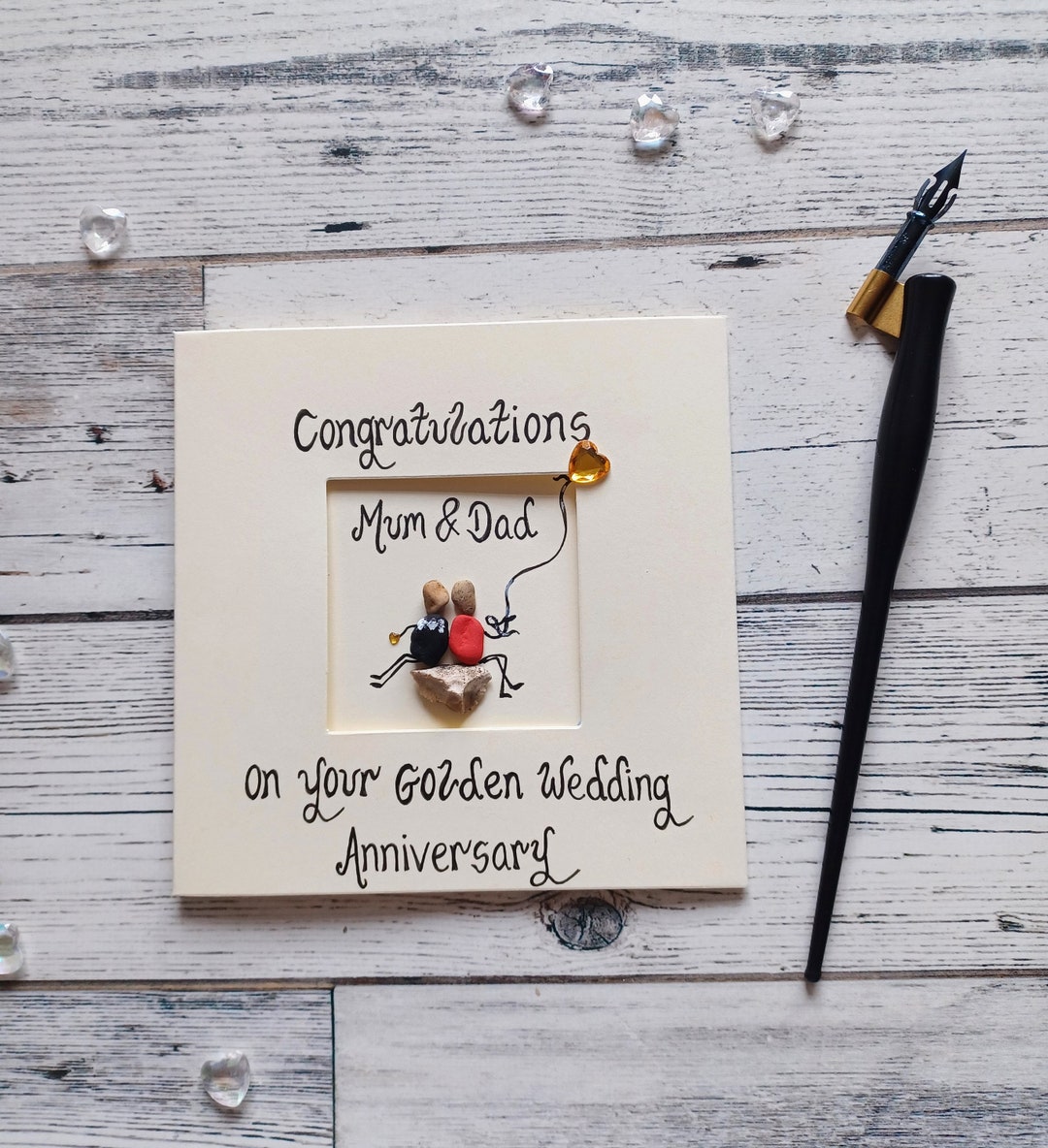 Golden Wedding Card, 50th Wedding Card, Personalised Golden Wedding ...