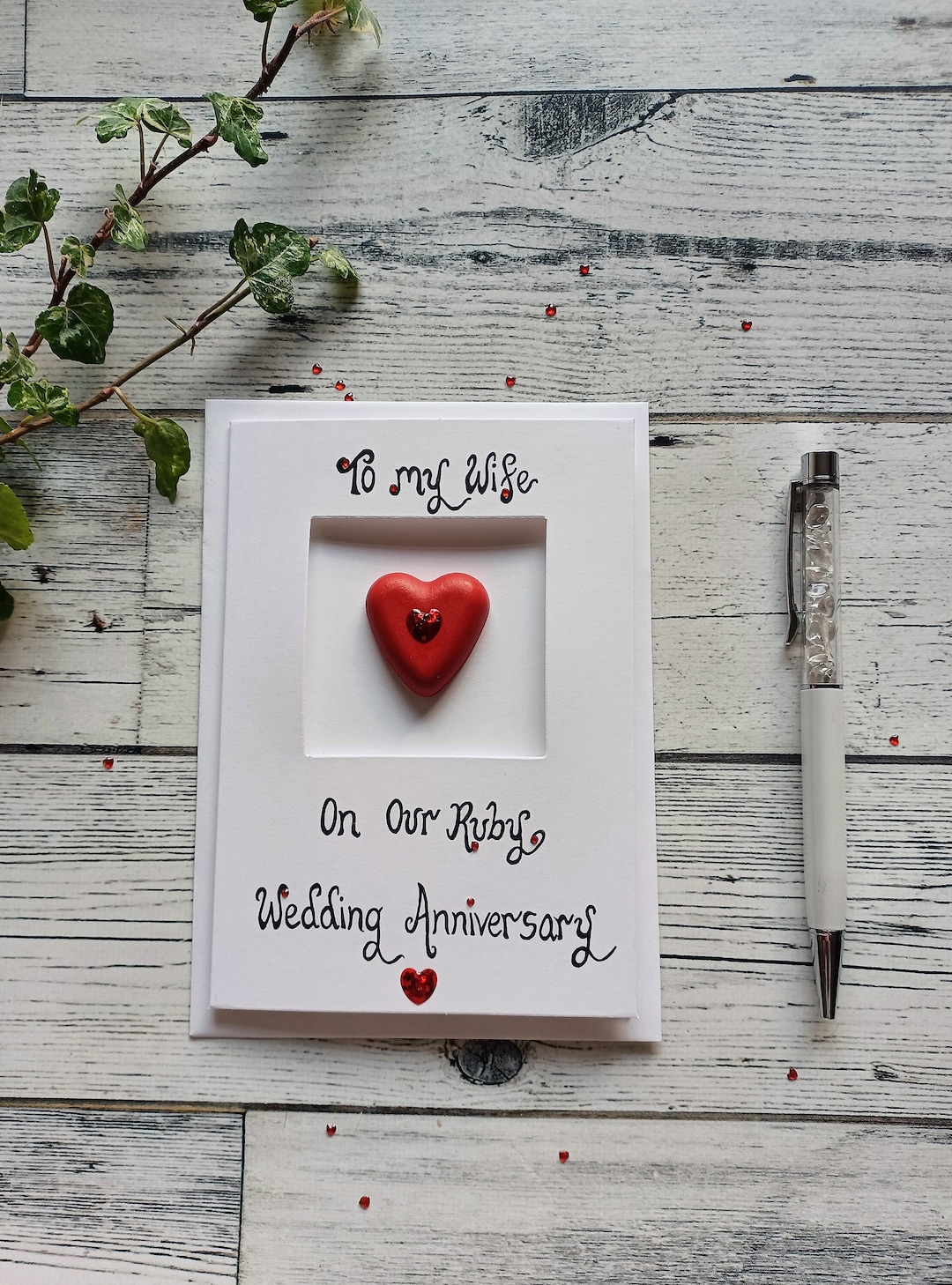 Ruby Wedding Card for Wife, Wife Ruby Anniversary Card, Our Ruby ...