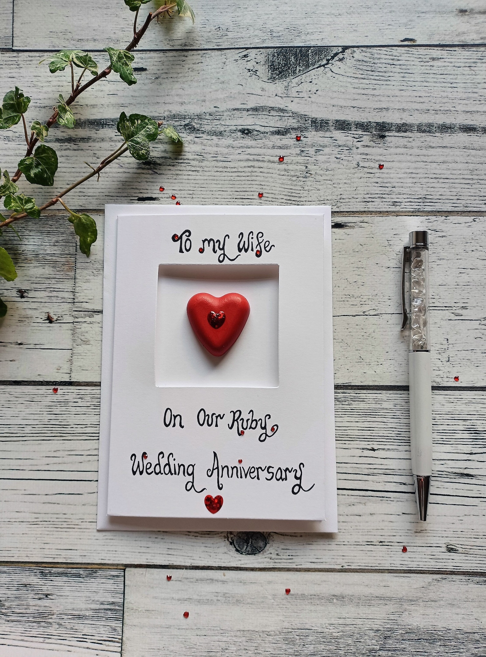 Ruby Wedding Card for Wife, Wife Ruby Anniversary Card, Our Ruby ...