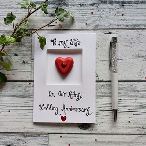 Ruby Wedding Card for Wife, Wife Ruby Anniversary Card, Our Ruby ...