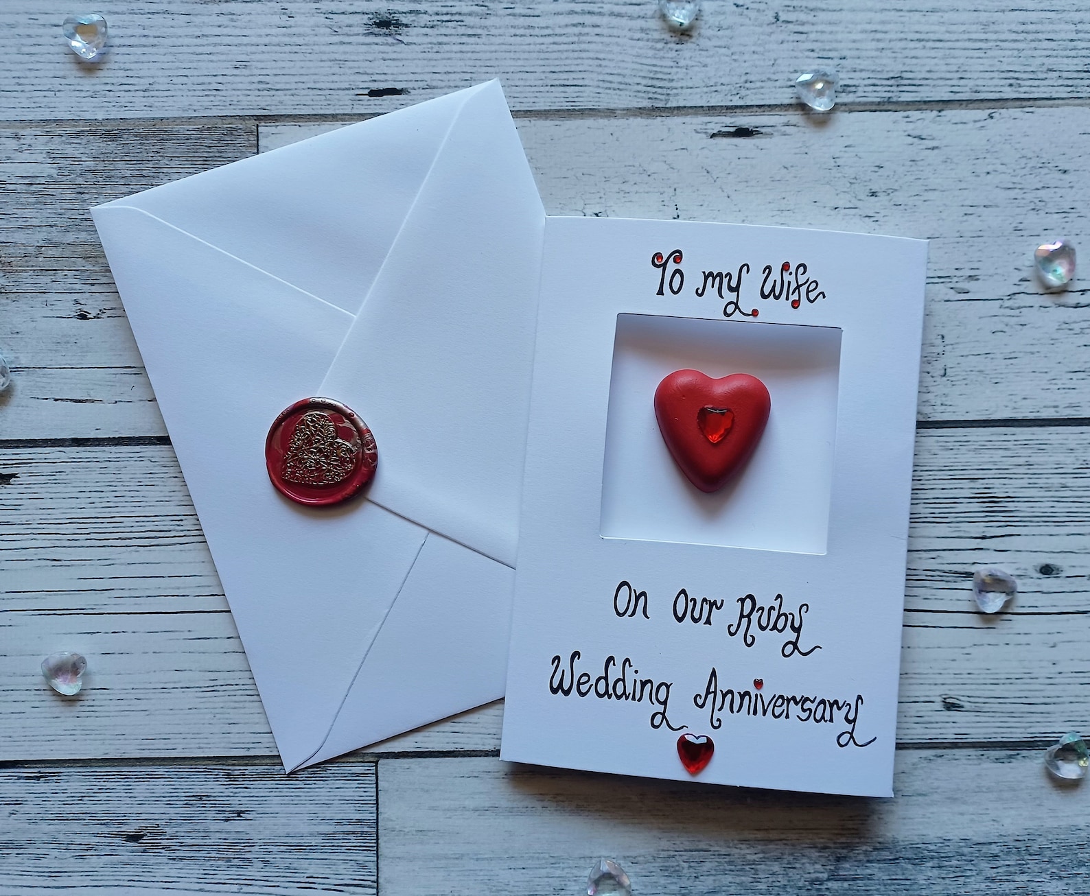 Ruby Wedding Card for Wife, Wife Ruby Anniversary Card, Our Ruby ...