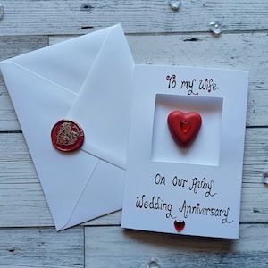 Ruby Wedding Card for Wife, Wife Ruby Anniversary Card, Our Ruby ...