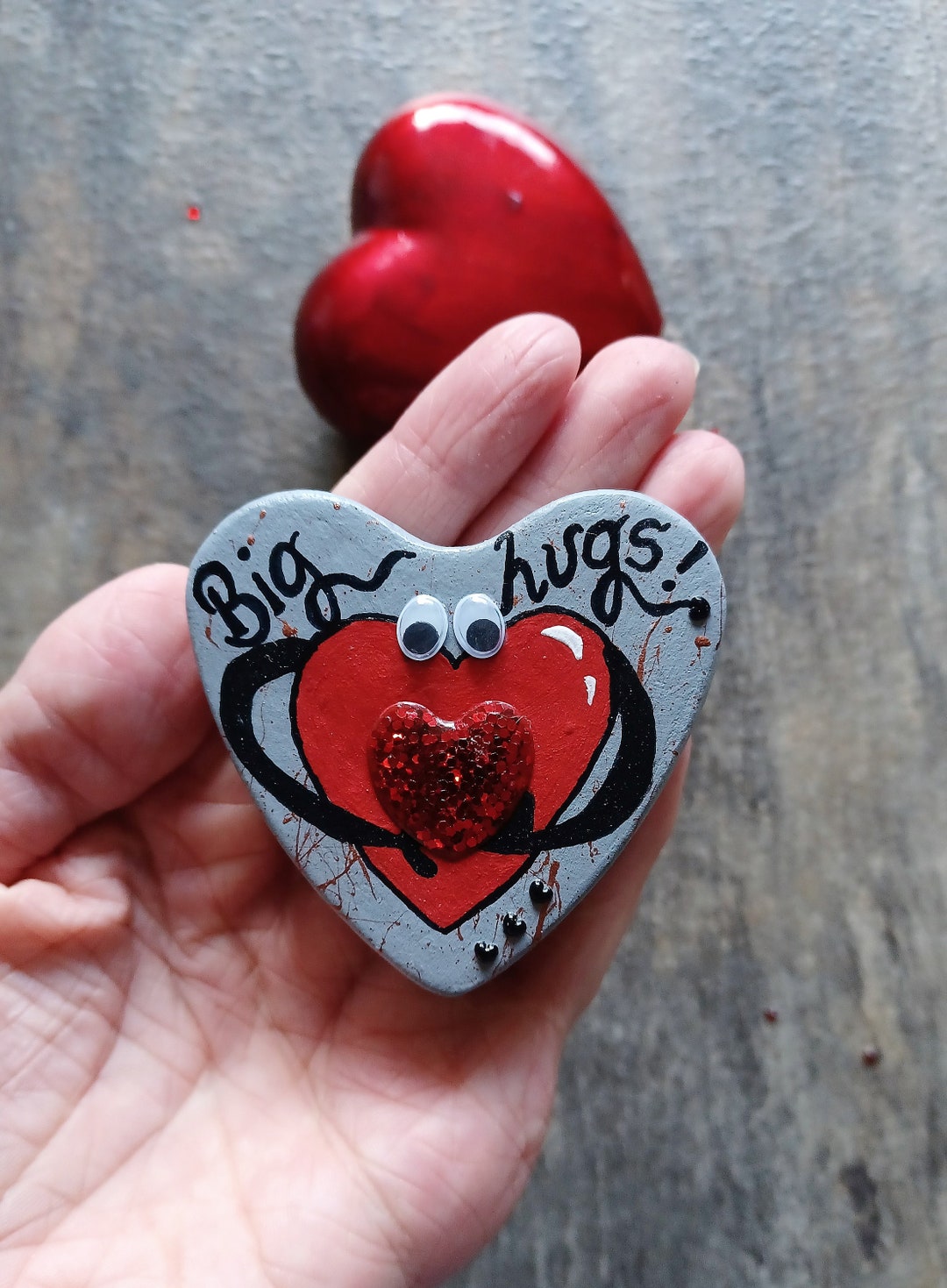 Pocket Hug Pebble, Funny Hugs Gift, Hug Token, Worry Stone, Send a Hug ...