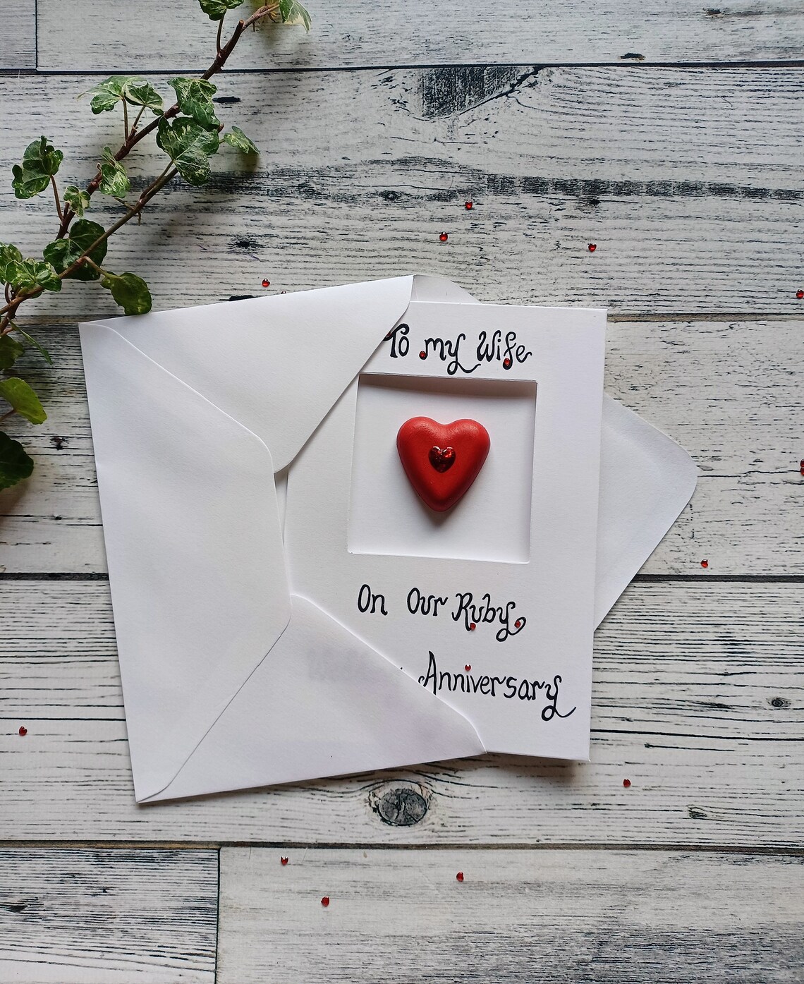 Ruby Wedding Card for Wife, Wife Ruby Anniversary Card, Our Ruby ...