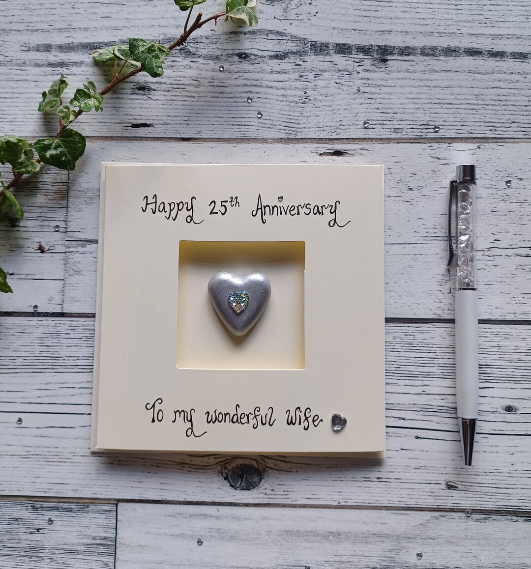 Silver Wedding Card for Wife, Wife Card for Silver Anniversary, 25th ...