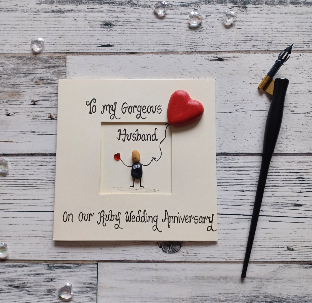 Ruby Wedding Card, Ruby Anniversary Card for Husband, 40th Wedding Card ...