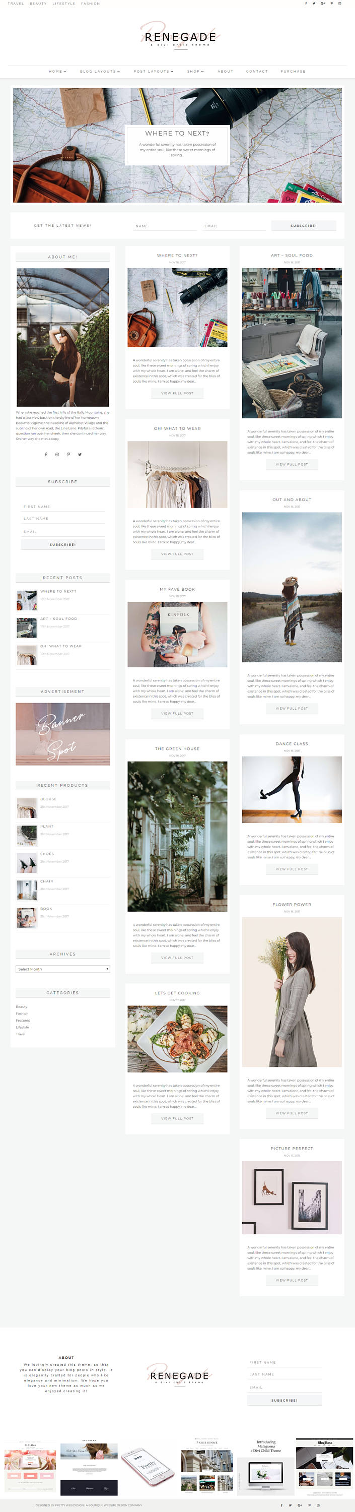 Renegade Wordpress Divi Blog & Shop Theme. Modern Divi Child Theme ...