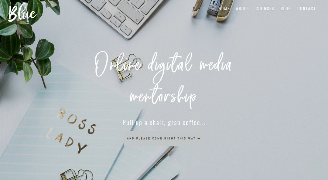 Blue Divi Wordpress Child Theme Builder Layout Business Entrepreneur Custom Website - Etsy