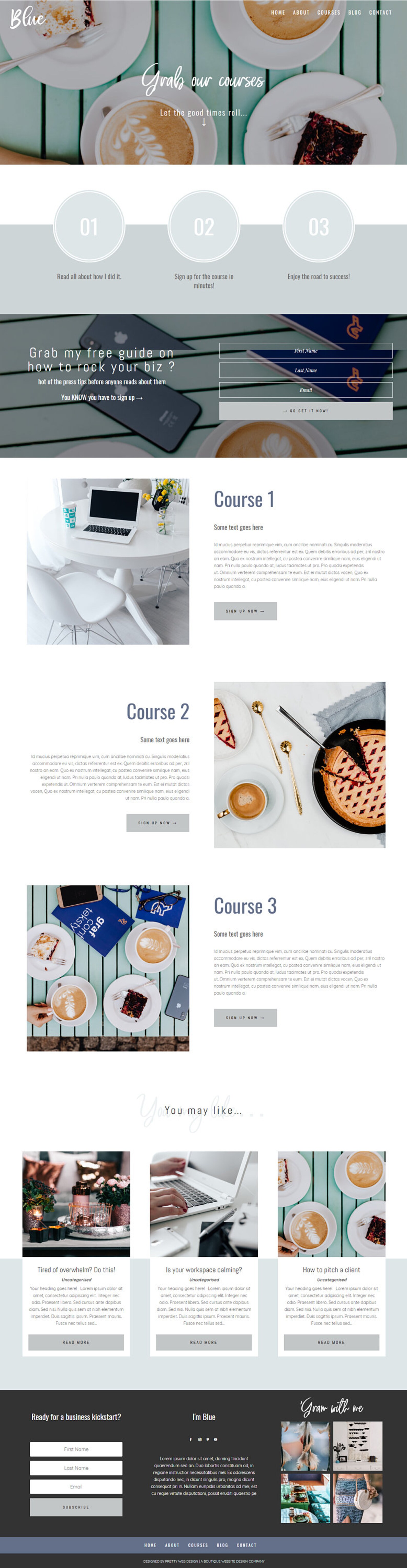 Blue Divi Wordpress Child Theme Builder Layout Business Entrepreneur ...