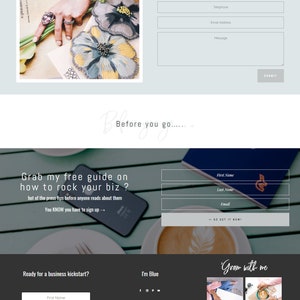 Blue Divi Wordpress Child Theme Builder Layout Business Entrepreneur Custom Website - Etsy