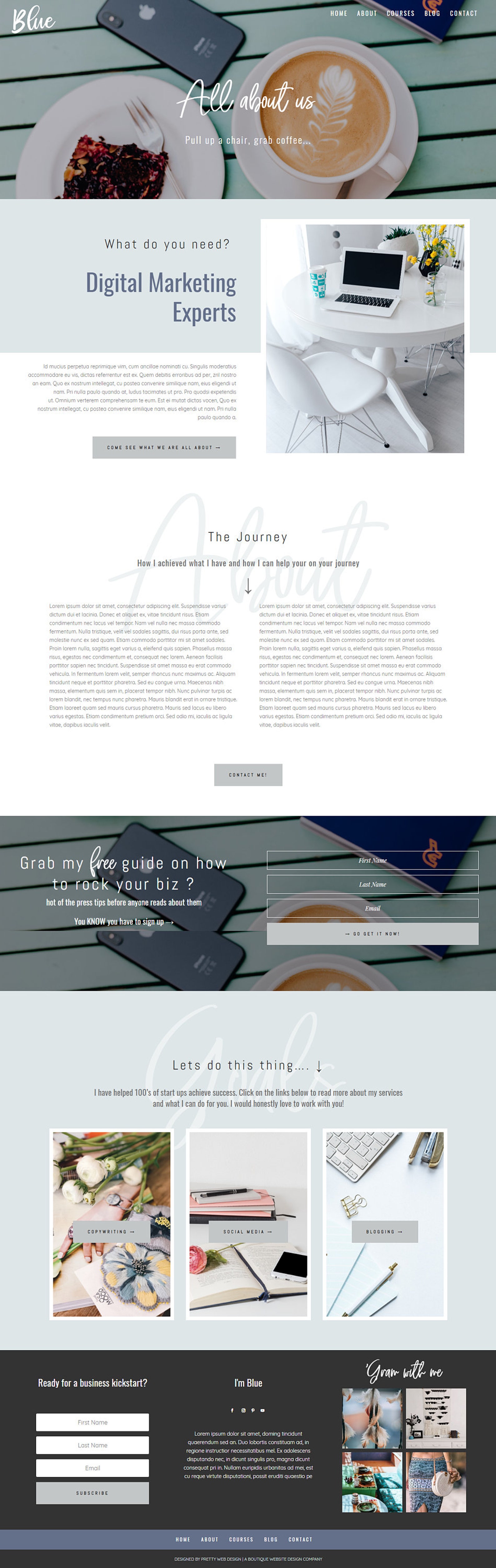 Blue Divi Wordpress Child Theme Builder Layout Business Entrepreneur Custom Website - Etsy