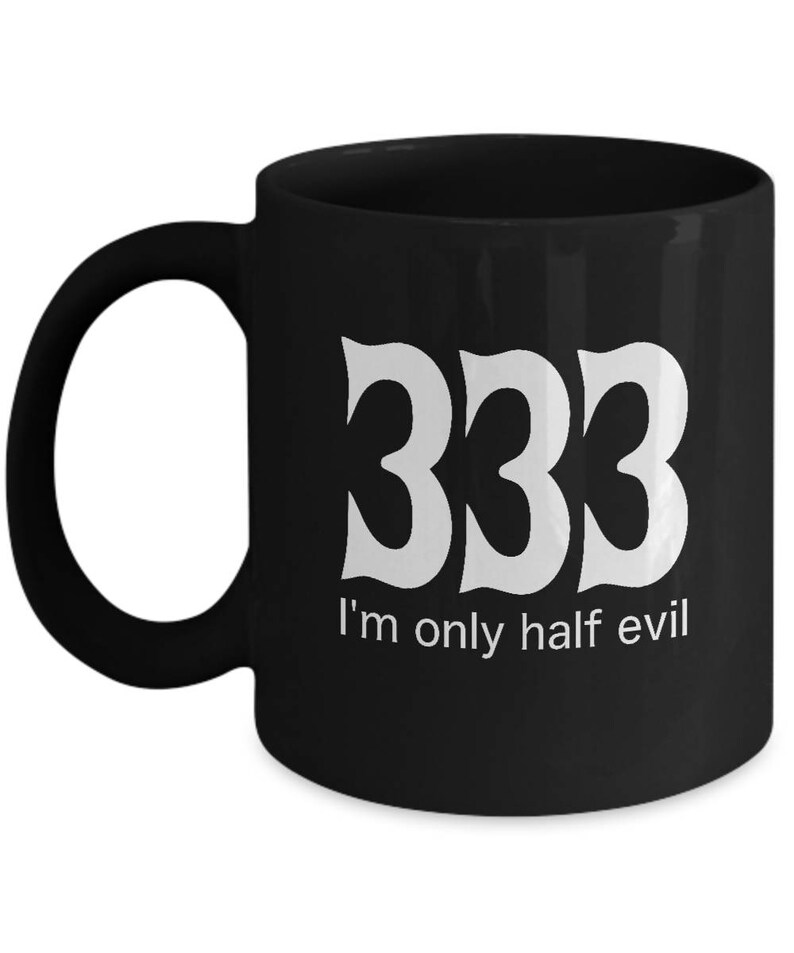 I'm Only Half Evil 333 Crazy Devil Halloween Funny Ceramic - Etsy