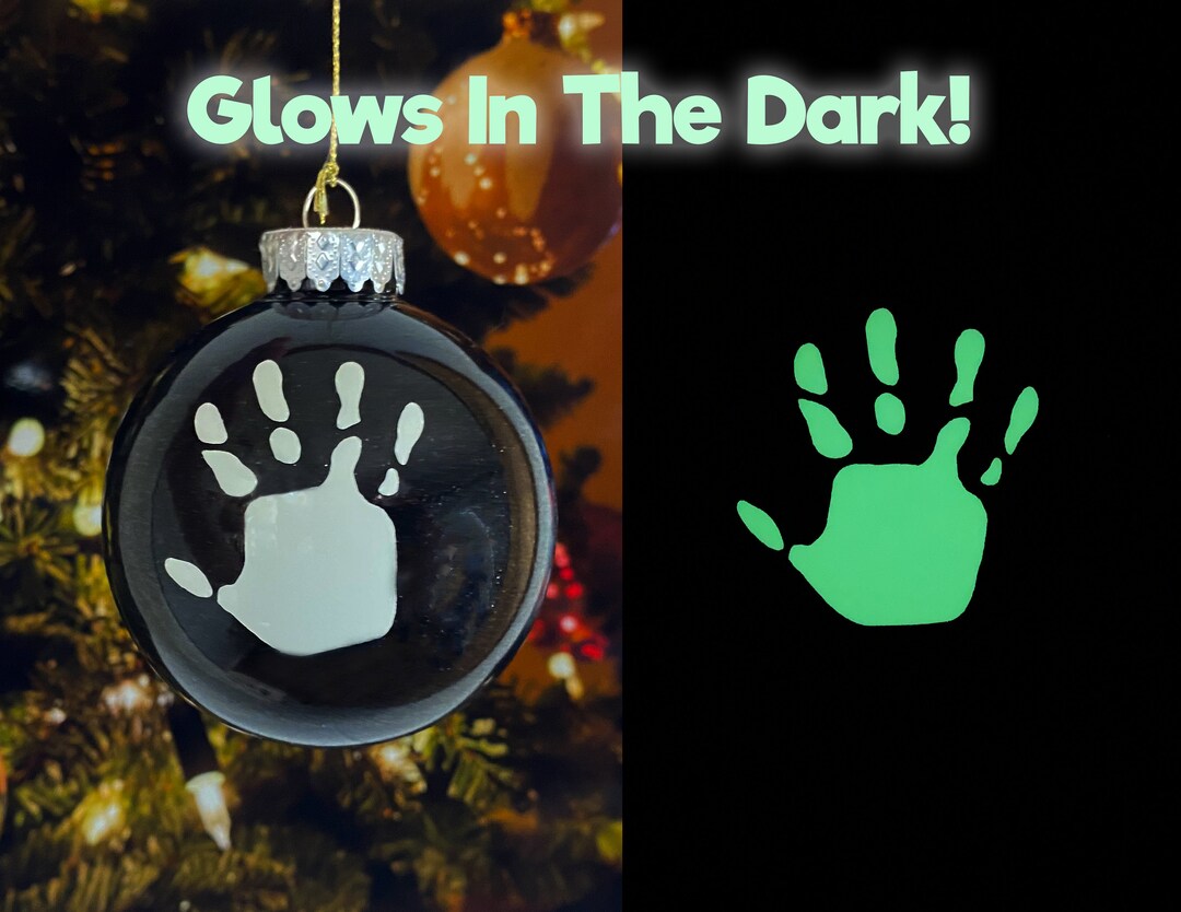 Spooky Ghost Handprint Game Ornament, Fingerprints, Glow in the Dark ...