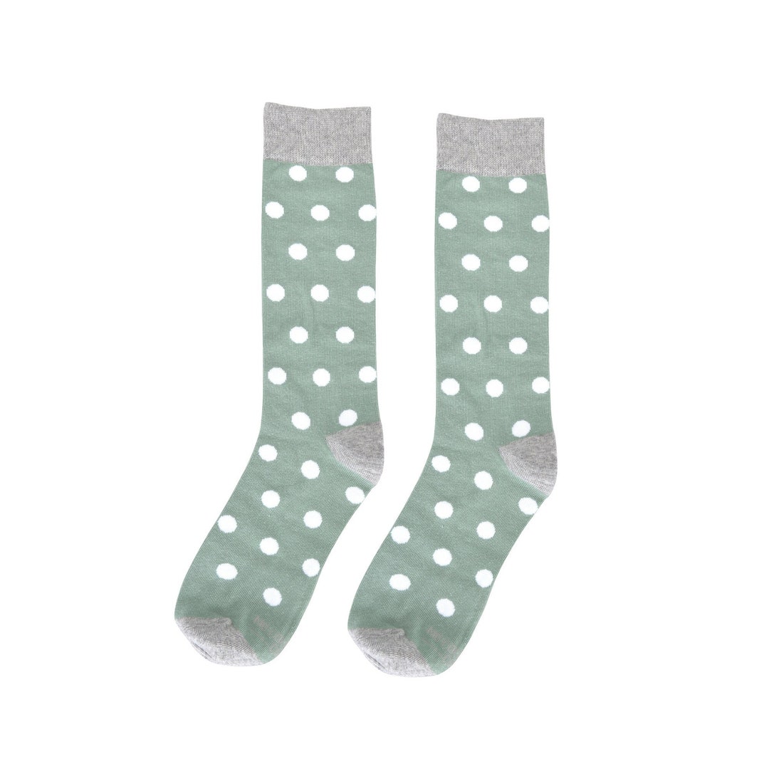 Sage Green Socks, Sage Green Polka Dot Groomsmen Socks, Agave Groomsman ...