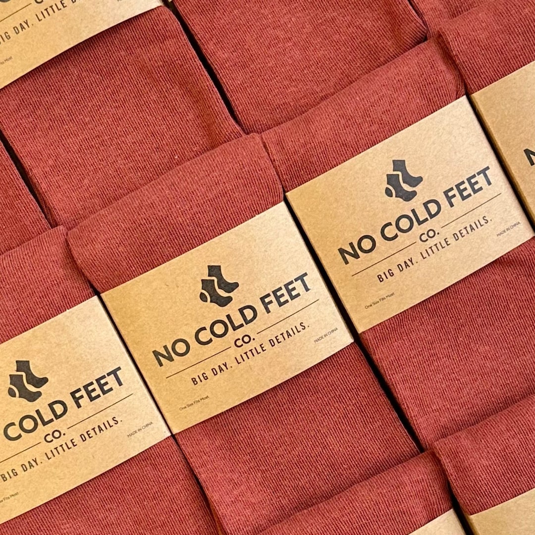 Burnt Orange Socks Multi Pack, Solid Burnt Orange Groomsmen Socks for ...