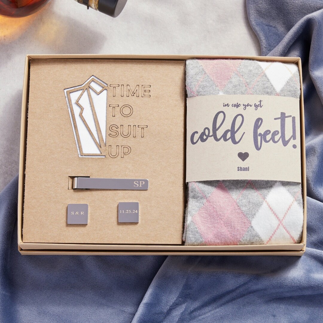 Groom Gift Box From Bride on Wedding Day, Personalized Cufflinks and ...