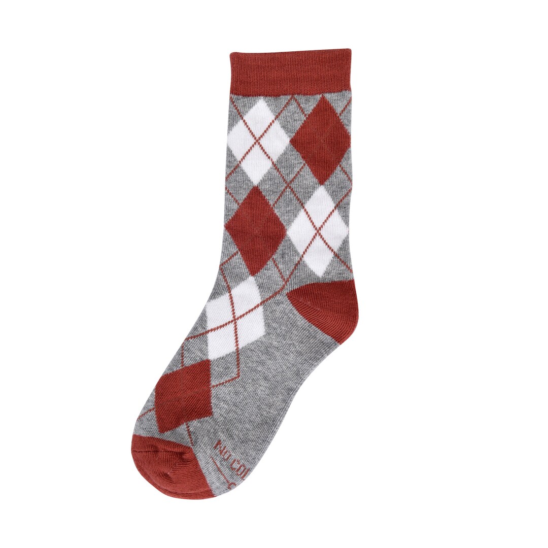 Burnt Orange Argyle Kids Socks for Ring Bearers, Terracotta Socks for ...